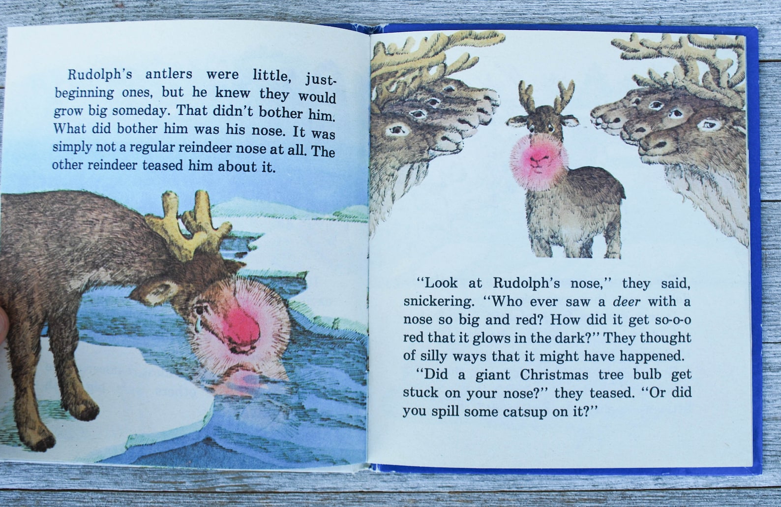Rudolph the Red-Nosed Reindeer book Hardcover Whitman | Etsy