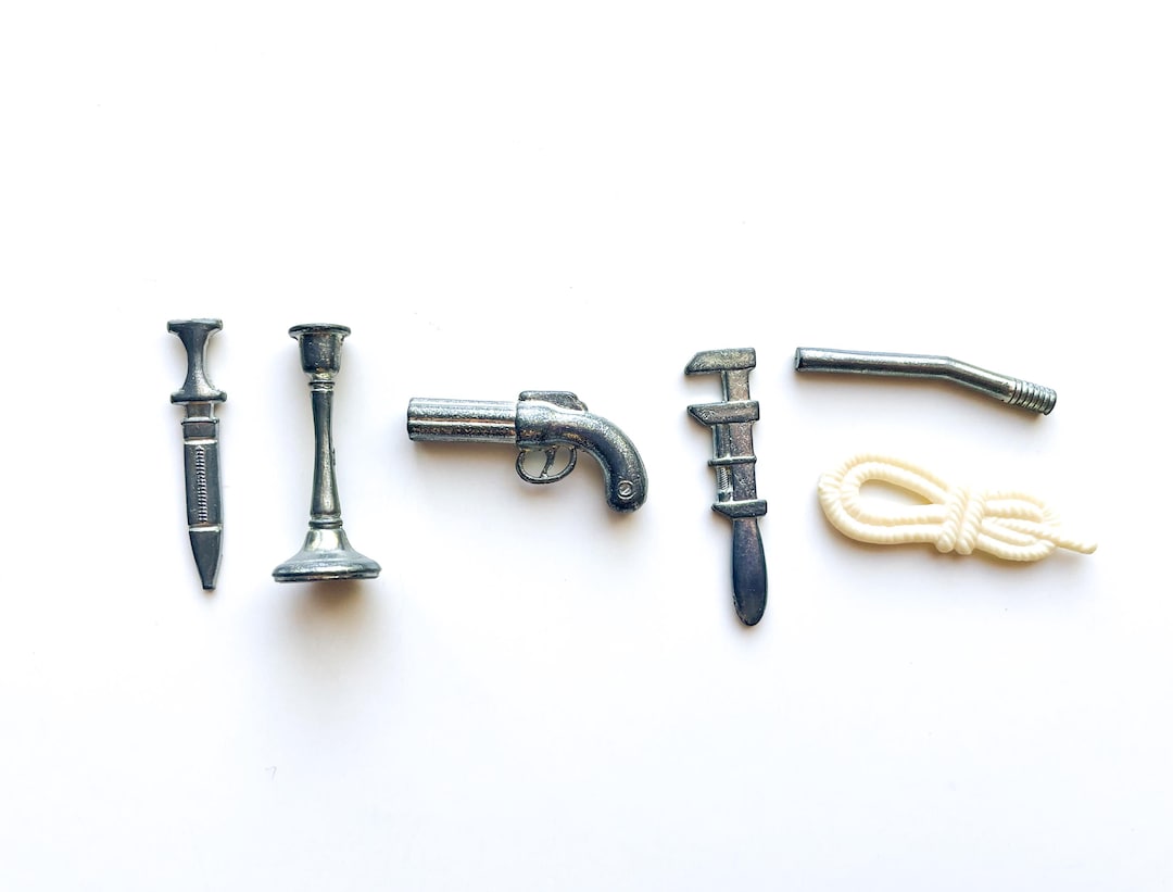 Vintage Clue Game Weapons Set of 6 | Complete Set | Vintage Clue ...