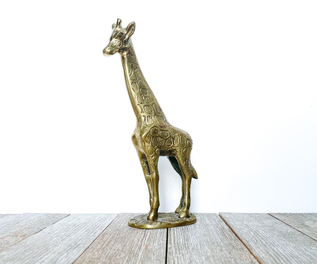 Brass Giraffe Figurine Brass Animal Paperweights Vintage Brass ...