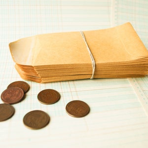 50 Mini Kraft Vintage Coin Envelopes | Manila Envelopes | Vintage Craft ...