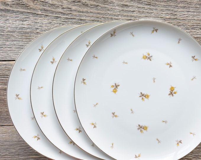 Sango Yellow Chintz Dinner Plates Set of 4 | Yellow Flower Plate ...