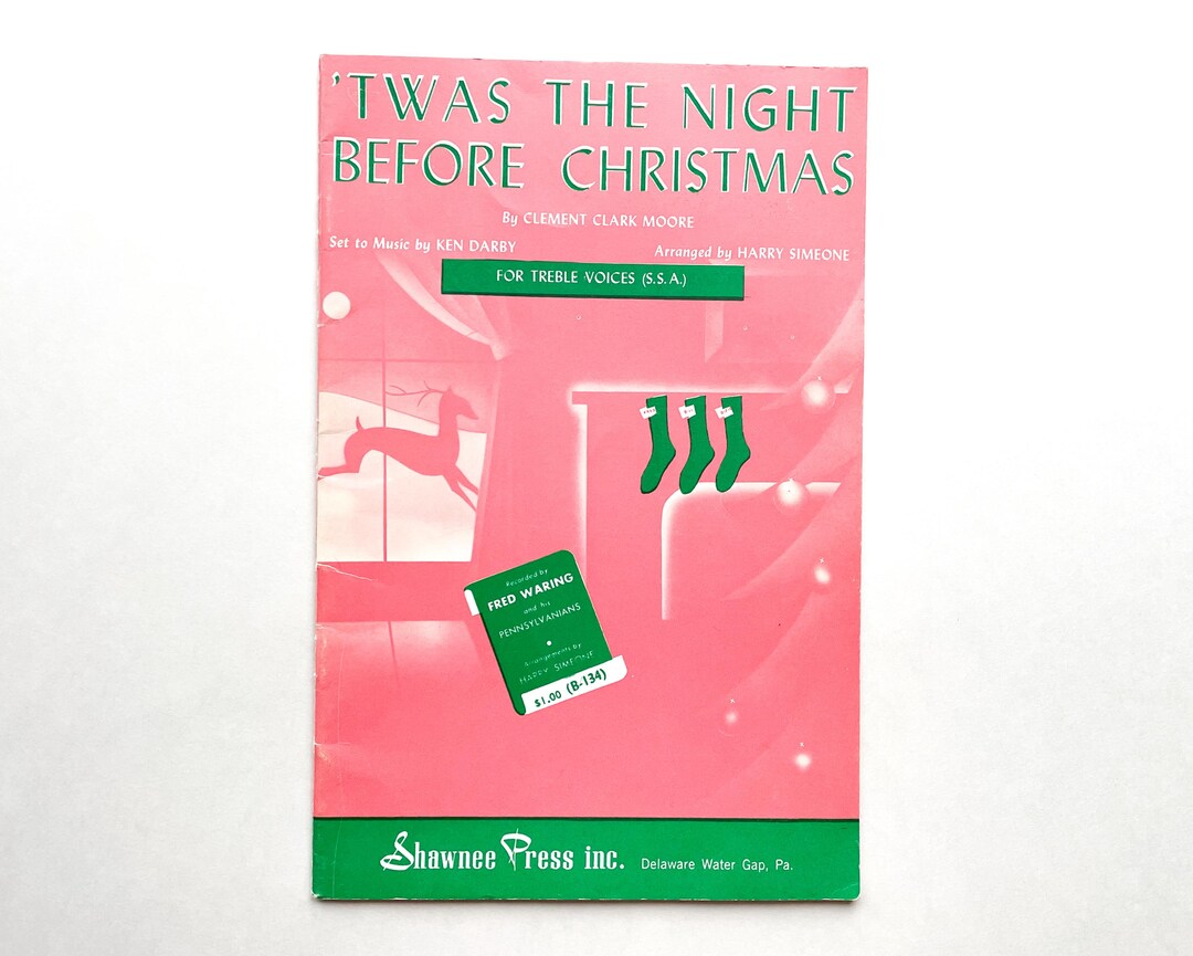 Twas the Night Before Christmas Sheet Music | by Clement Moore | Set to ...