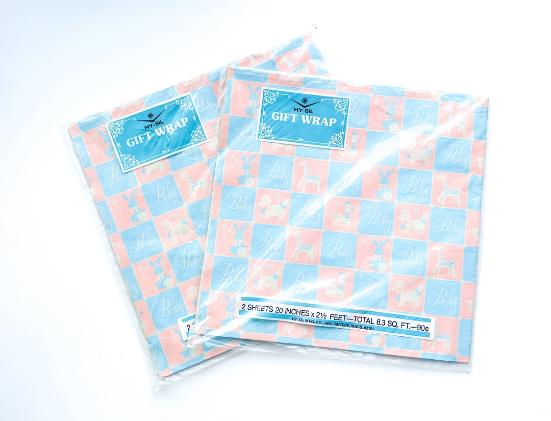 Vintage Baby Wrapping Paper Set of 2 | Hy-sil | Vintage Gift Wrap | 2 ...