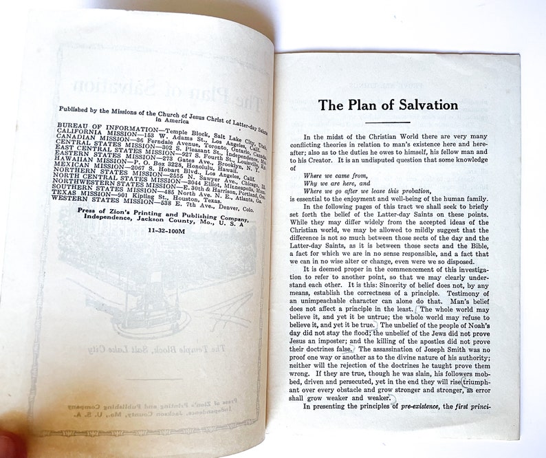 The Plan of Salvation | by Elder John Morgan | Mormon Pamphlet | Tract ...