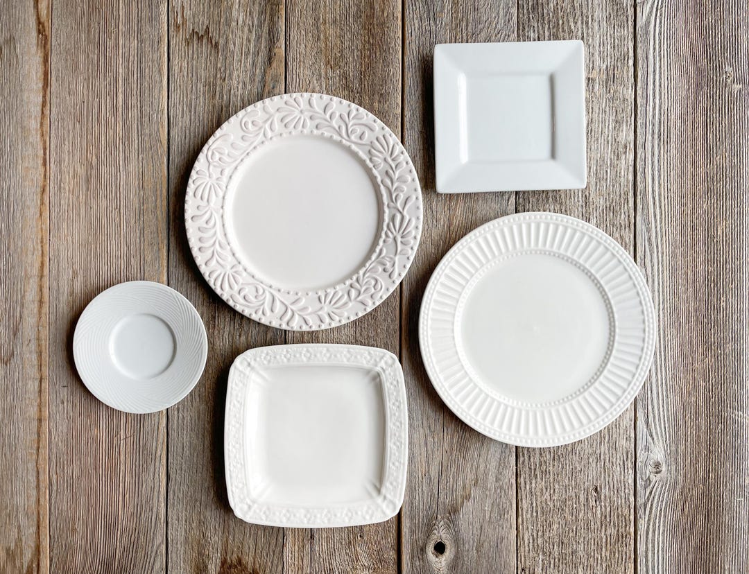 Dish Gallery Wall Collection White Plates Set of 5 China | Wall ...