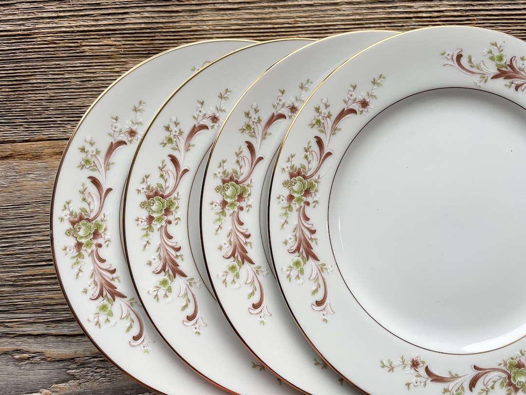 Four Crown Estoril China Roll Plates Matching Set of 4 | Luncheon ...