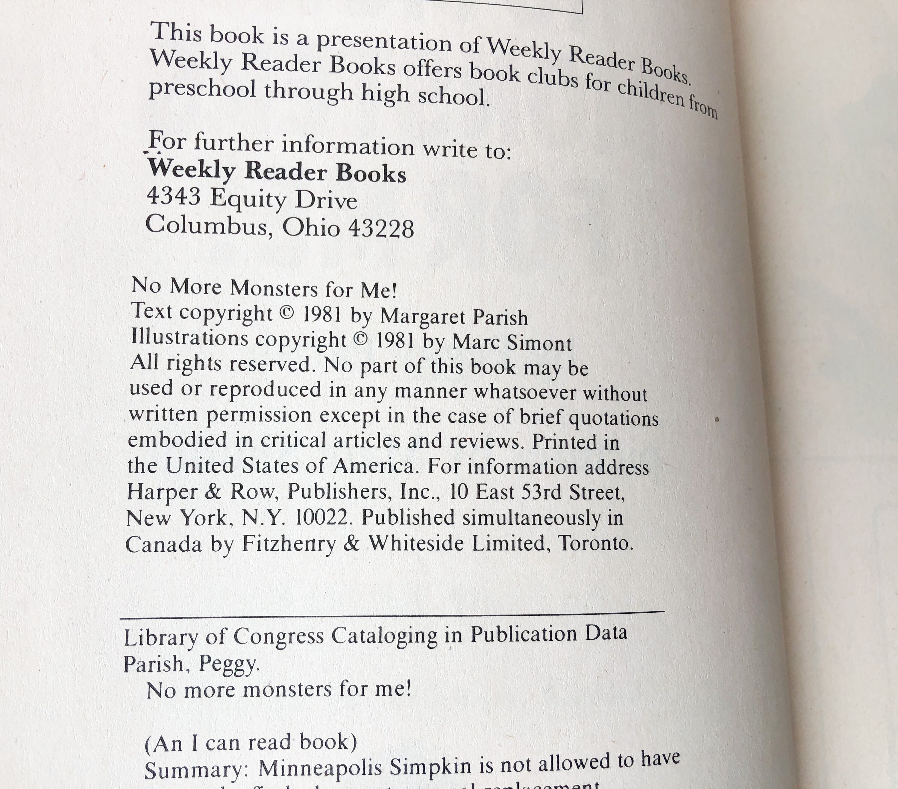 No More Monsters for Me Peggy Parish 1981 green - Etsy.de