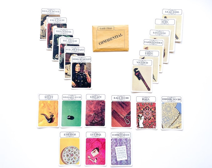 Vintage Clue Cards | 1979 | Complete Set | Vintage Clue Suspects Rooms ...