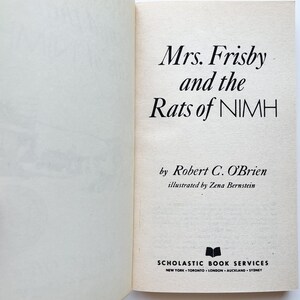 Mrs. Frisby and the Rats of Nimh Vintage 1971 Movie Novel Paperback ...