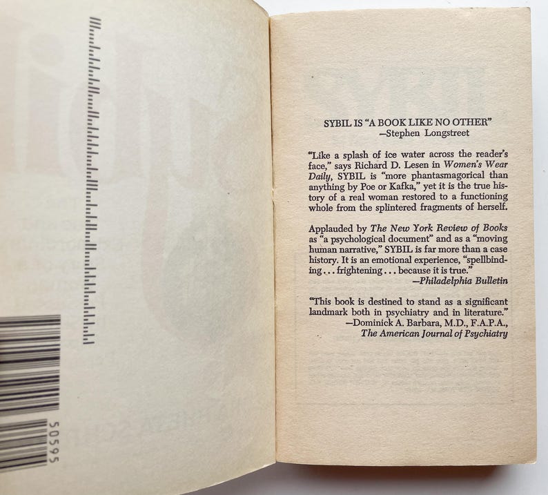 Sybil by Flora Rheta Schreiber| Vintage Paperback 1974 - Etsy