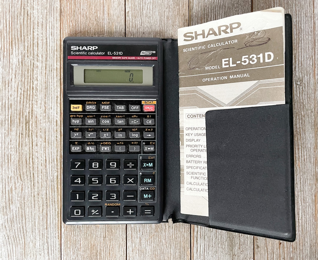Vintage Sharp Scientific Calculator EL-531D With Manual 1990 Vintage ... Vintage Sharp Scientific Calculator EL-531D With Manual 1990 Vintage ...