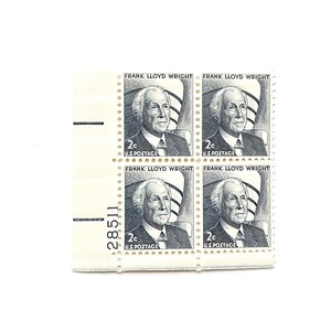 Frank Lloyd Wright 2 Cent Stamp Set of 4 Issued 1966 Vintage Unused US ...