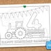 Tractor, Hayride, Farm, Birthday Party, Personalized Printable Coloring ...
