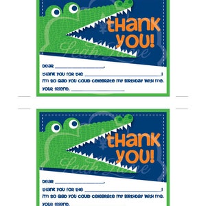 Alligator, Crocodile, Swamp, Thank You Card, Printable Thank You Card ...