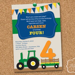 Tractor, Hayride, Farm, Birthday Party, Personalized Printable Coloring ...