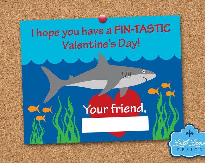 Under the Sea Valentines Day Cards, Printable DIY Card, Classroom ...