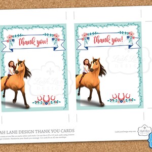 Spirit Riding Free Thank You Card - Horse Party Thank You Note ...