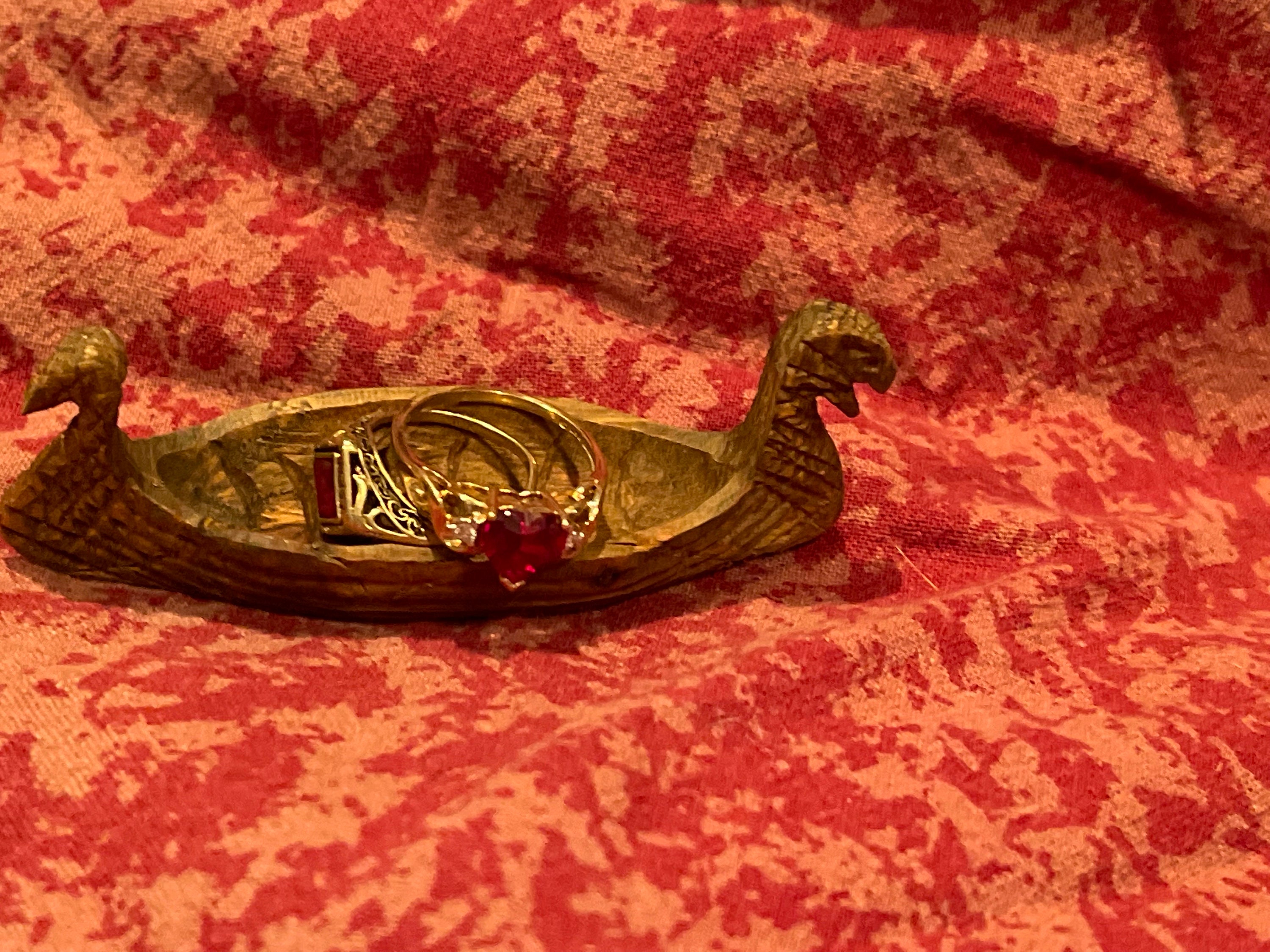 Mini VIKING Ship ORIGINAL Wood Carving DRAGON Hand Carved One of a Kind ...