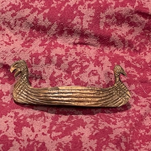 Mini VIKING Ship ORIGINAL Wood Carving DRAGON Hand Carved One of a Kind ...