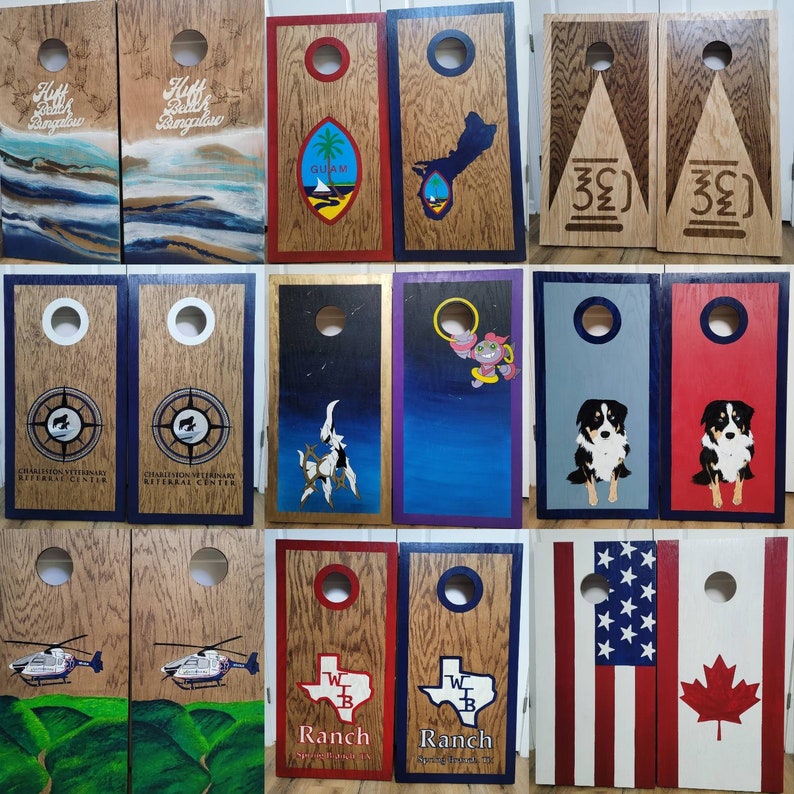 Cornhole Boards Custom Cornhole With Bags Sports Team - Etsy