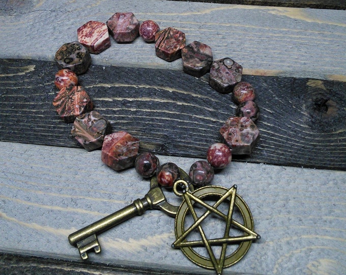 Wicca Hecate Leopard Jasper Beads, Meditation Beads, Witches Ladder ...