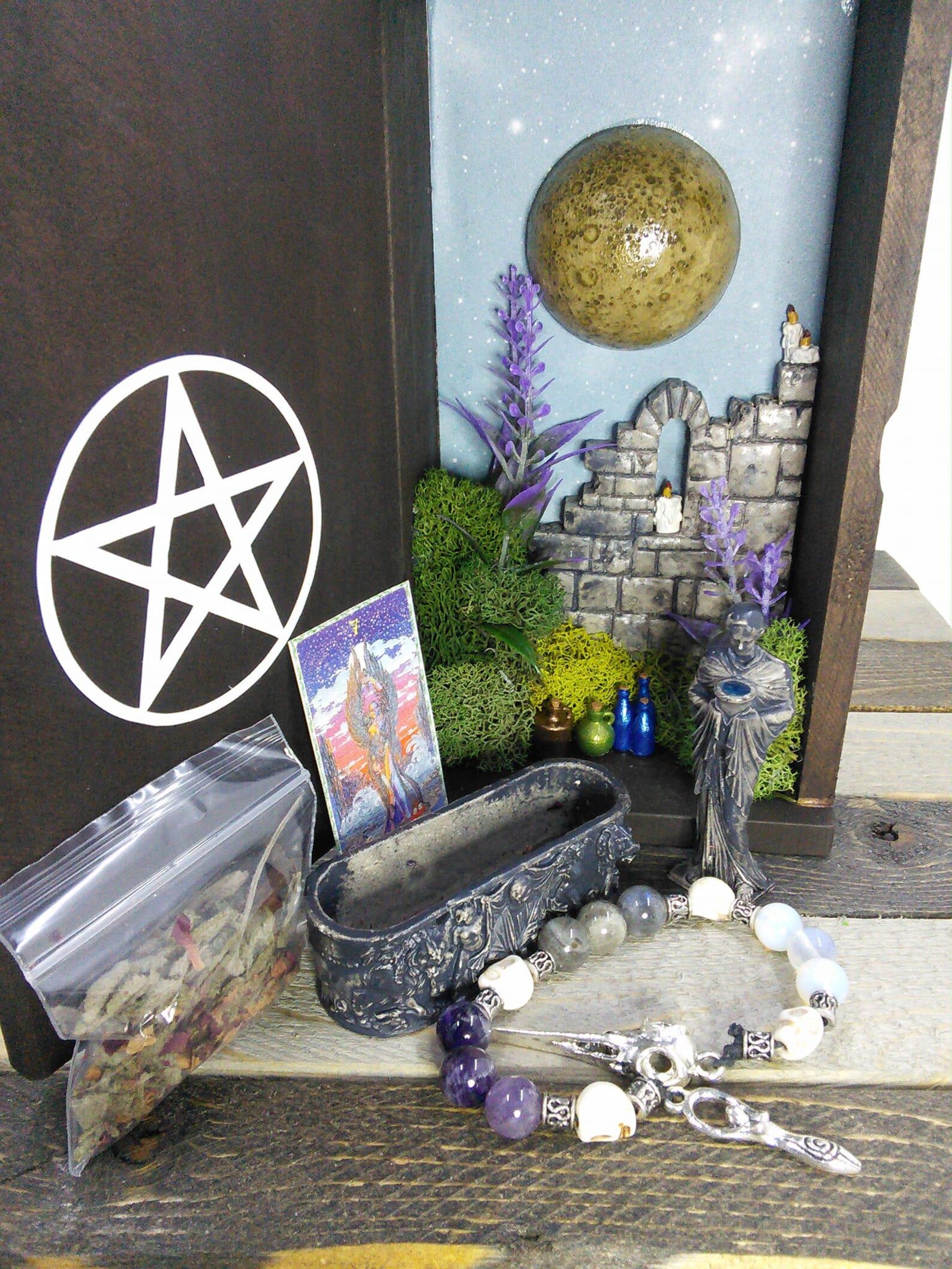Mini Shrine Travel Shrine Honoring the Morrigan Dark Goddess Pagan ...