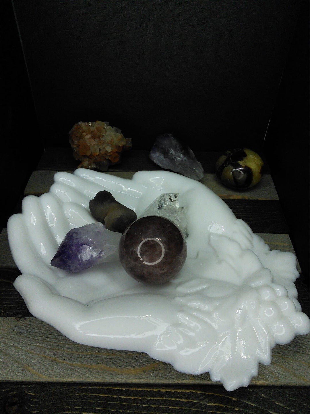 Vintage Milk Glass Cupped Hands Dish for Weddings, Ceremonies, Rituals ...