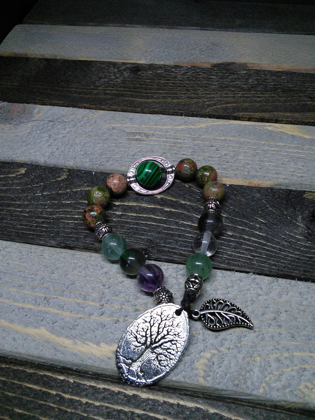 Wicca Natural Stone Prayer Beads, Meditation Beads, Witches Ladder Nine ...