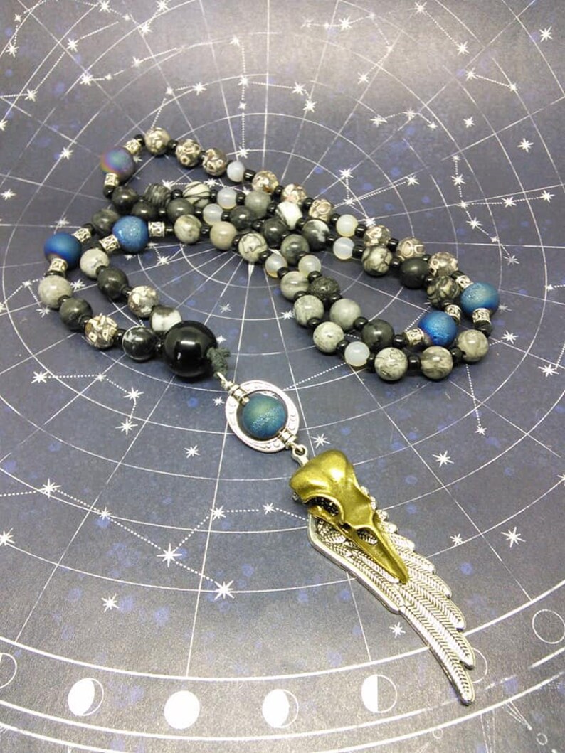 Wicca Re-imagined Morrigan Natural Stone Rosary Pagan Prayer | Etsy