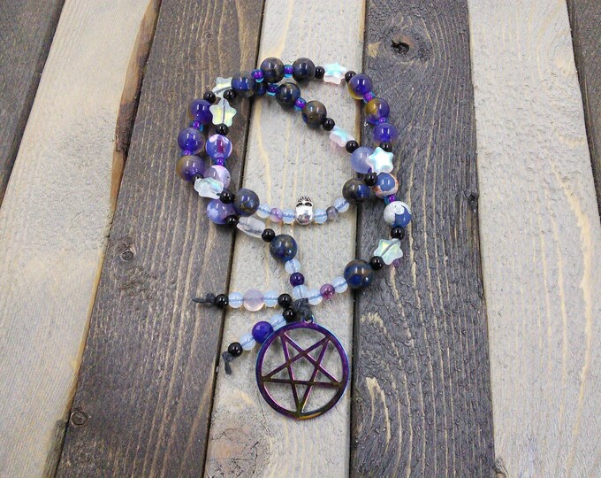 Wicca Re-imagined Natural Stone Bead Pagan Prayer Beads, Meditation ...