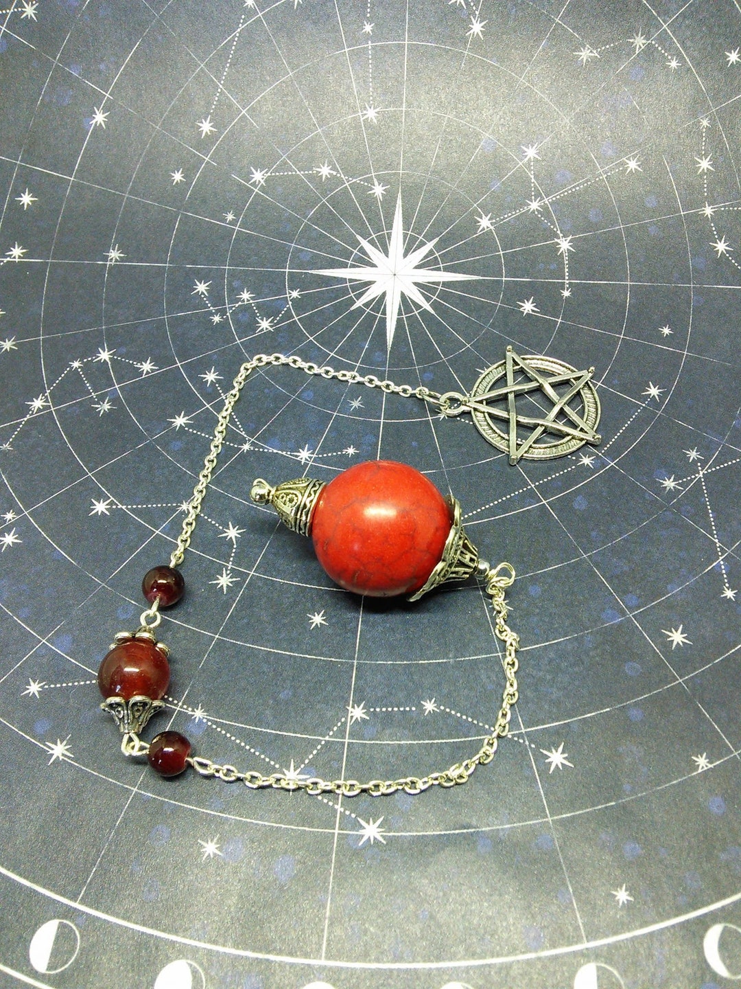 Red Howlite Natural Stone Spirit Guide Pendulum - Etsy