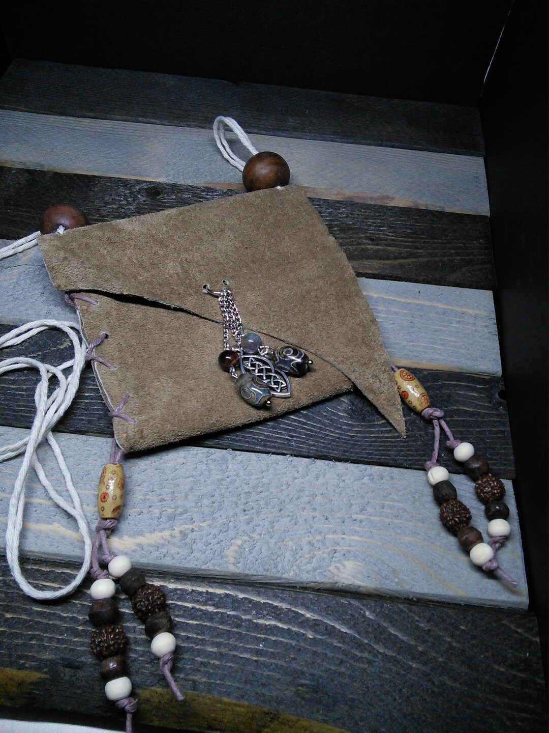 Reclaimed Leather Crane or Medicine Bag Handmade - Etsy