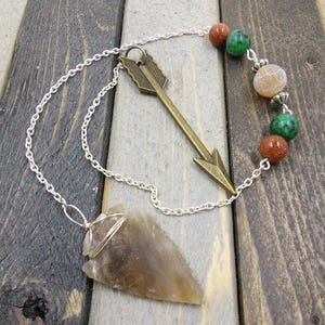 Wicca Natural Stone Arrow Head Spirit Guide Pendulum - Etsy