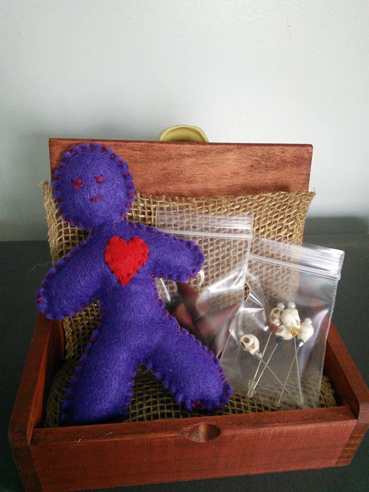 Pre-filled Voodoo Hoodoo Santeria Wooden Box Doll and Pin | Etsy