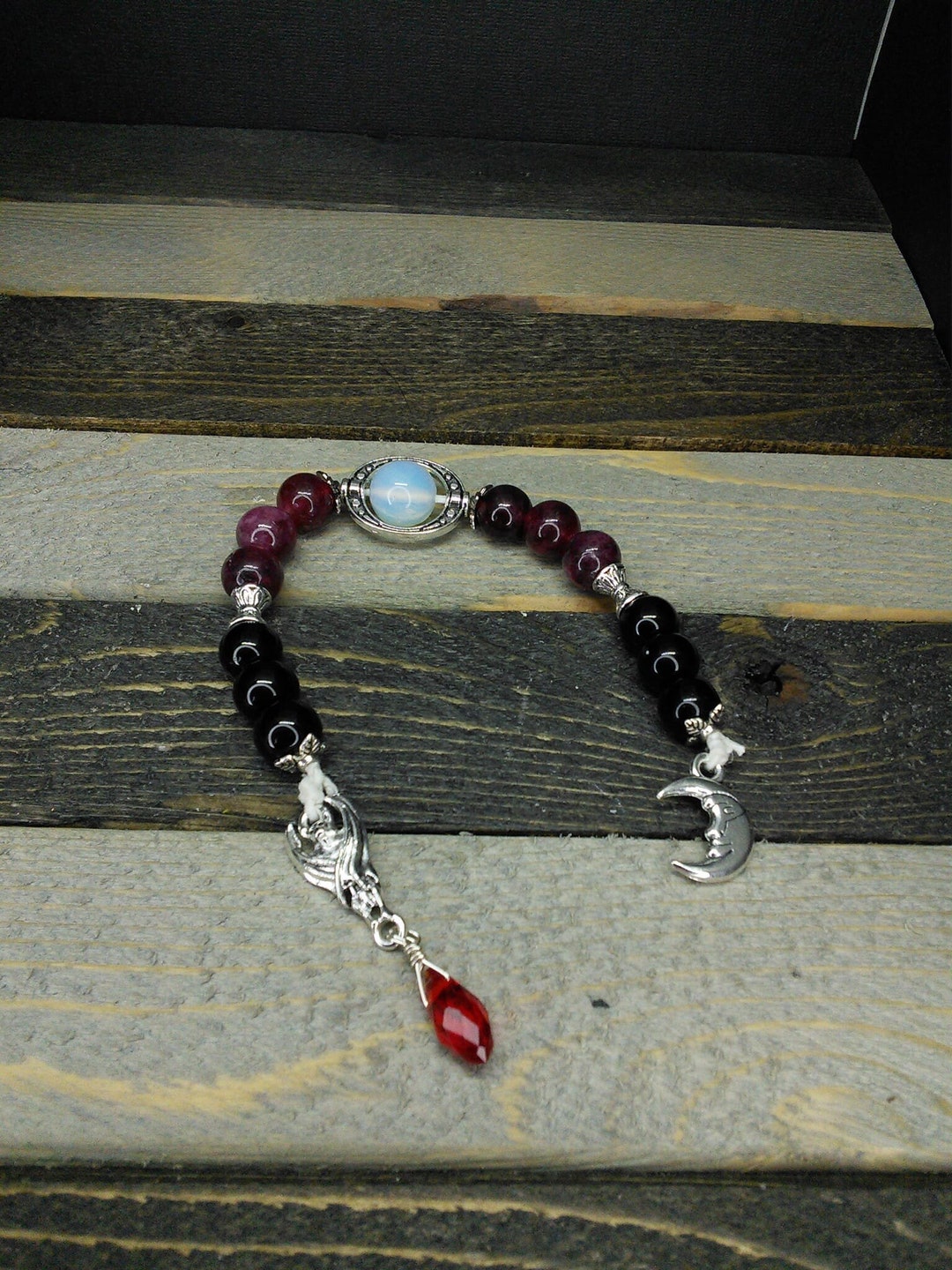 Wicca Natural Stone Prayer Beads, Meditation Beads, Witches Ladder Nine ...