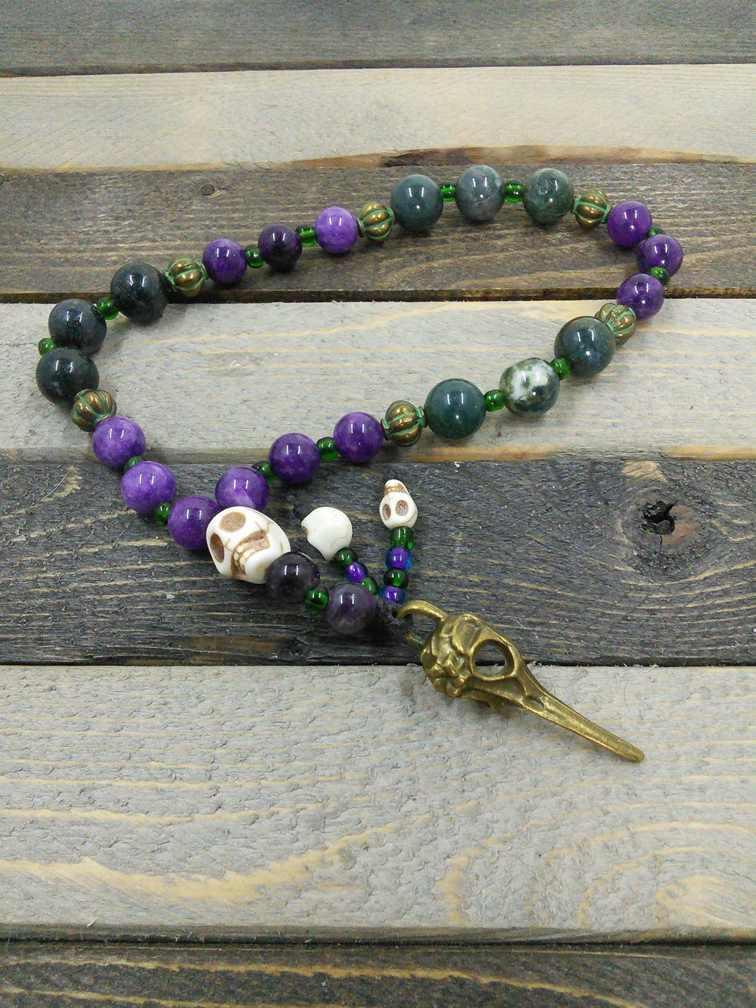 Wicca Re-imagined Natural Stone Bead Pagan Prayer Beads, Meditation ...
