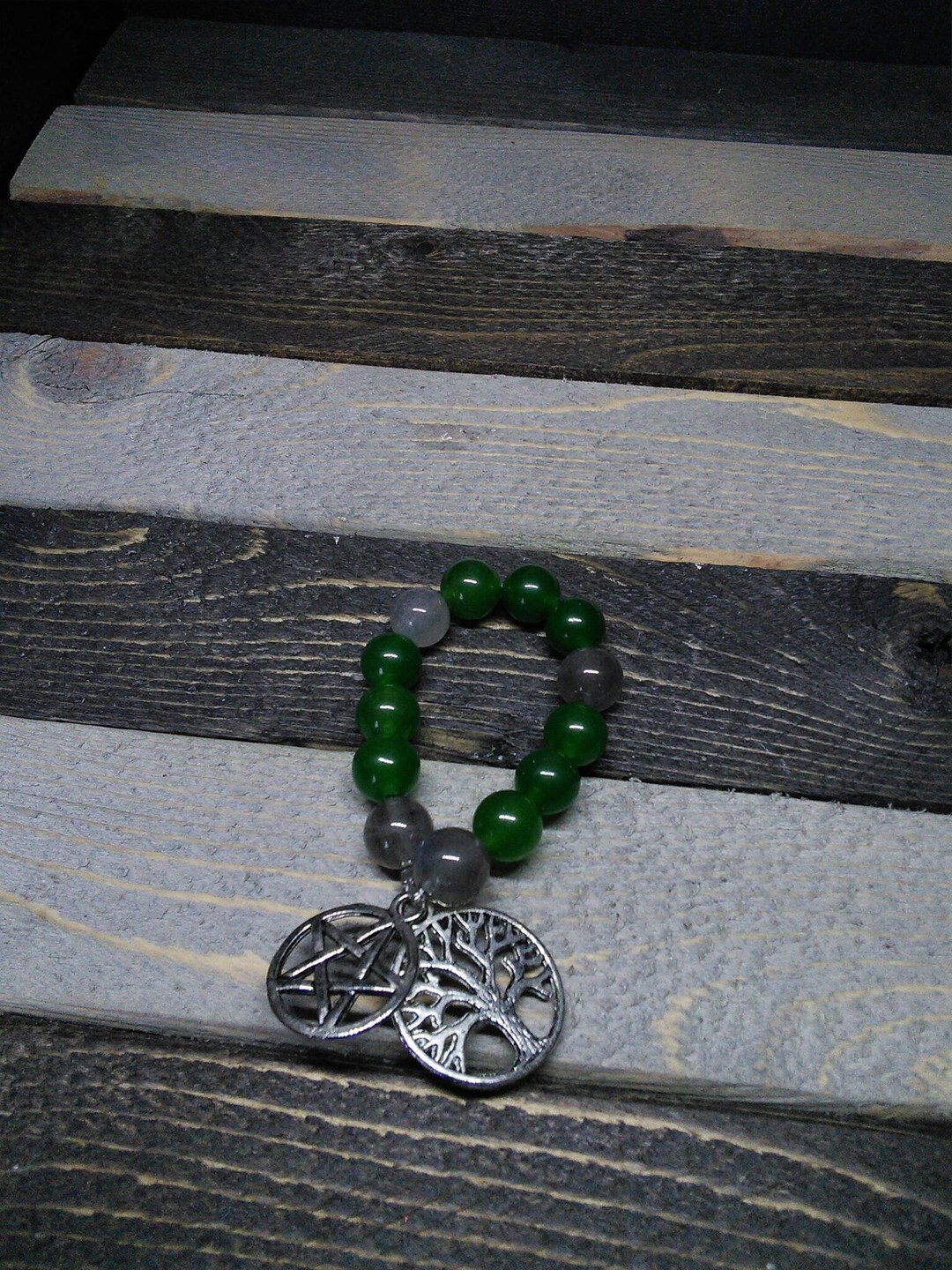 Wicca Natural Stone Prayer Beads, Meditation Beads, Witches Ladder Nine ...