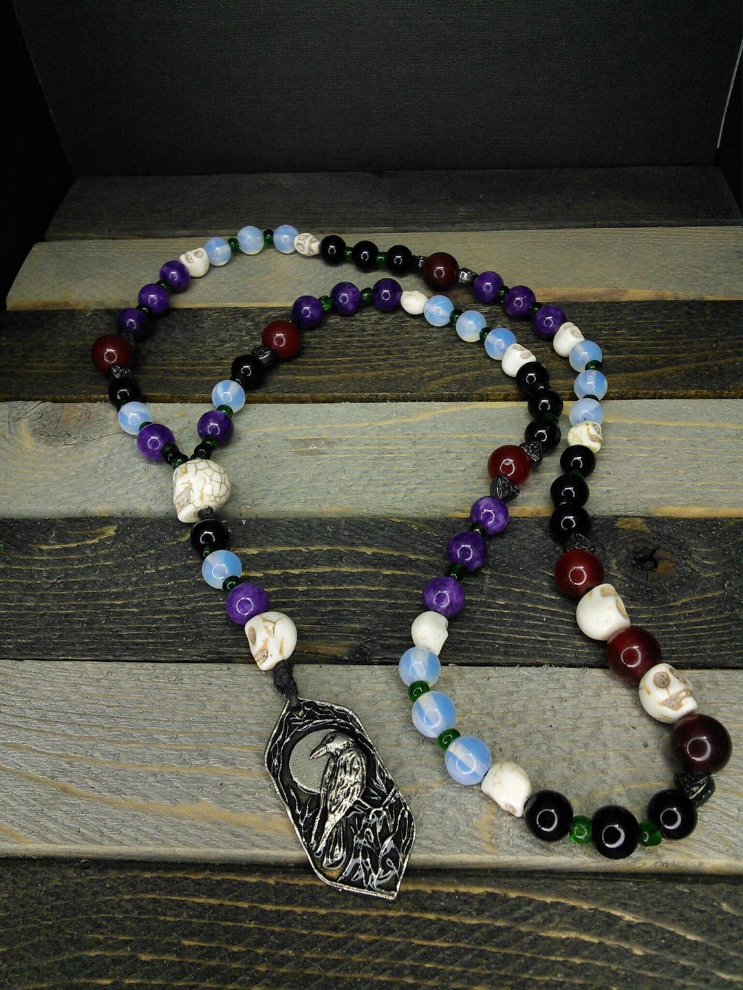 Wicca Re-imagined Natural Stone Hecate Rosary Pagan Prayer Beads ...
