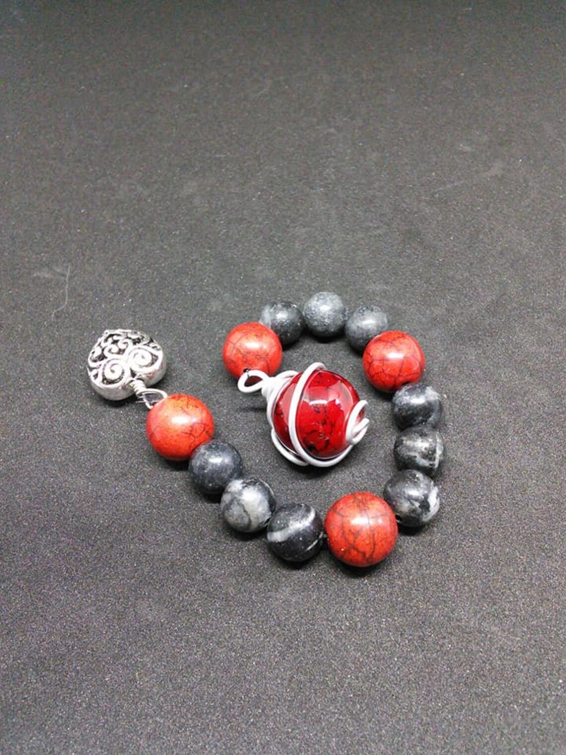 Wicca Black Network Stone and Red Dyed Sodalite Prayer Beads - Etsy