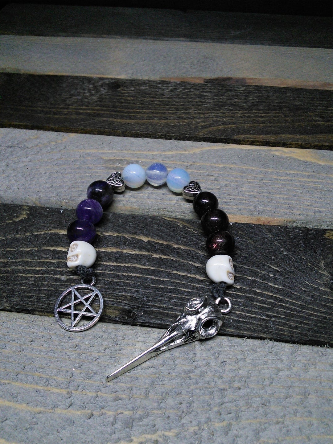 Wicca Natural Stone Pagan Prayer Beads, Meditation Beads, Witches ...