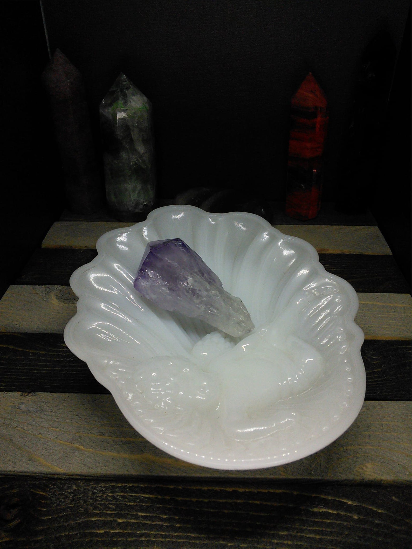 Vintage Milk Glass Shell and Angel Aphrodite Dish for Weddings ...