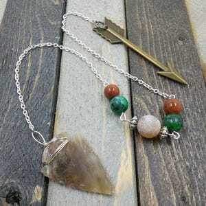 Wicca Natural Stone Arrow Head Spirit Guide Pendulum - Etsy