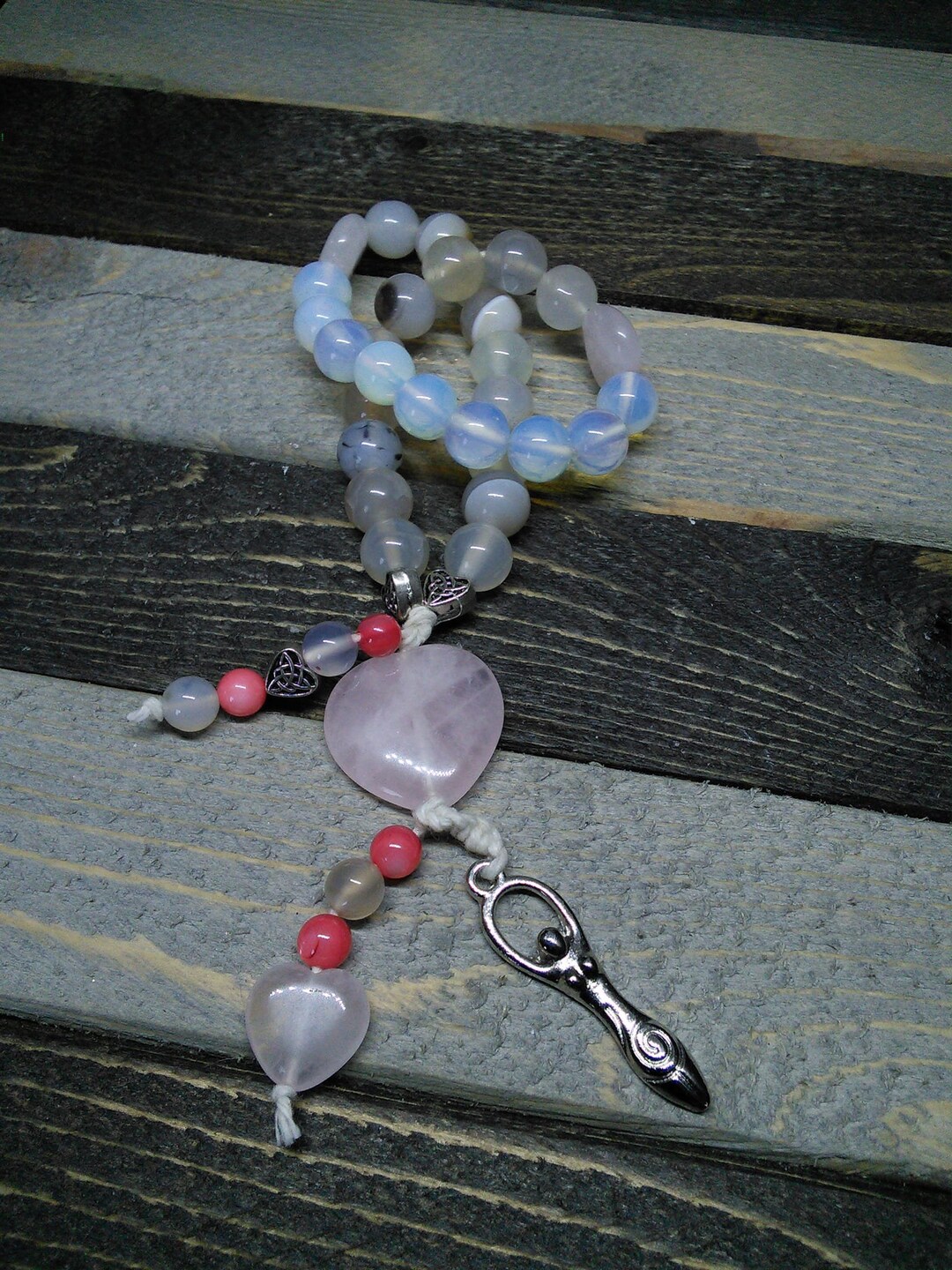 Wicca Re-imagined Natural Stone Bead Pagan Prayer Beads, Meditation ...