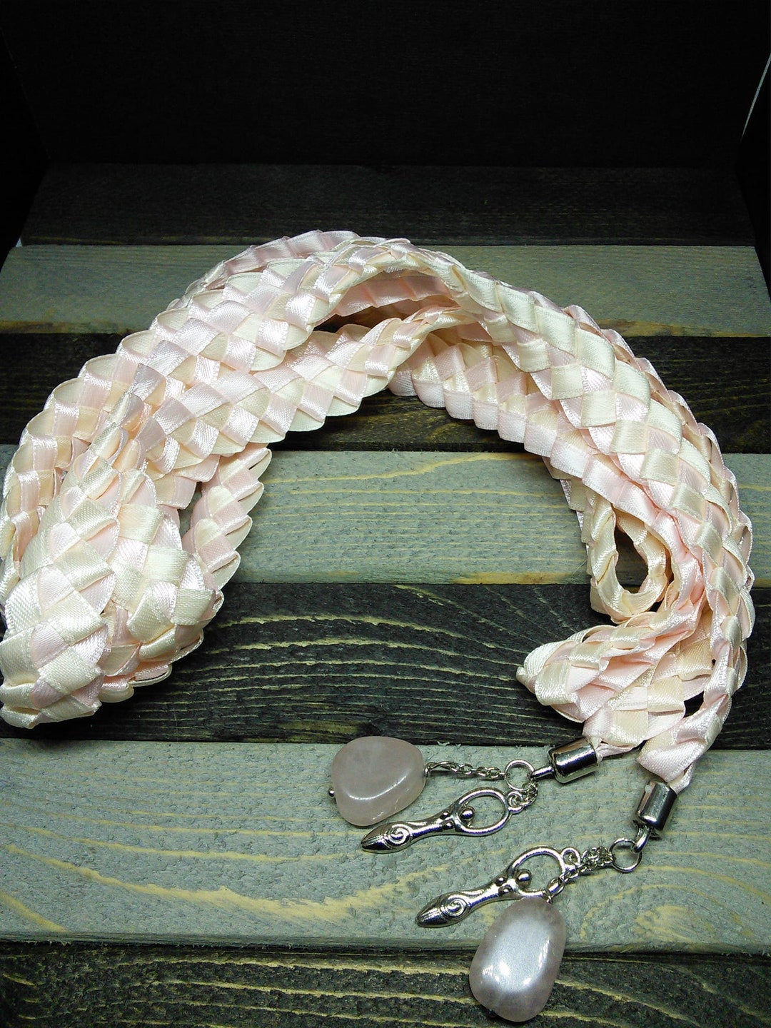 Wicca Pagan Wedding Handfasting Satin Ribbon Antique White and Blush ...