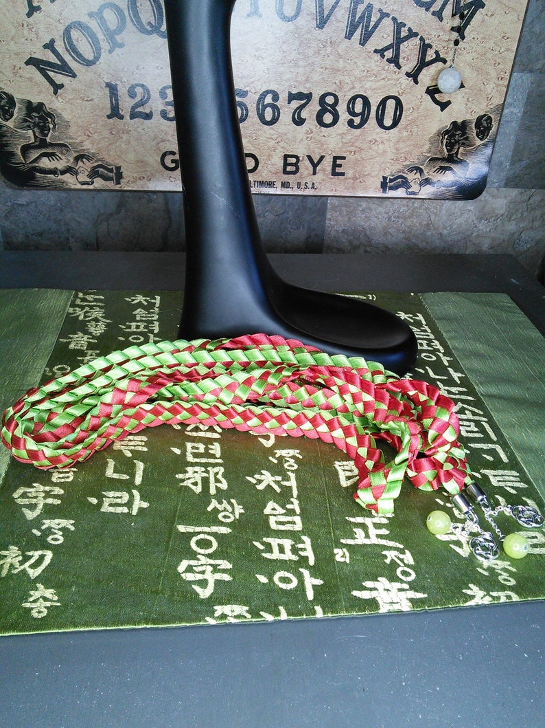 Wicca Pagan Handfasting Wedding Satin Ribbon Spring Green and Fire Red ...