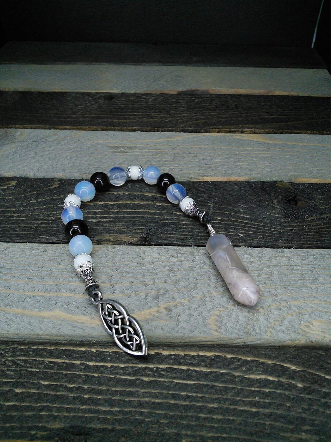 Natural Stone Prayer Beads, Meditation Beads, Witches Ladder Nine Bead ...