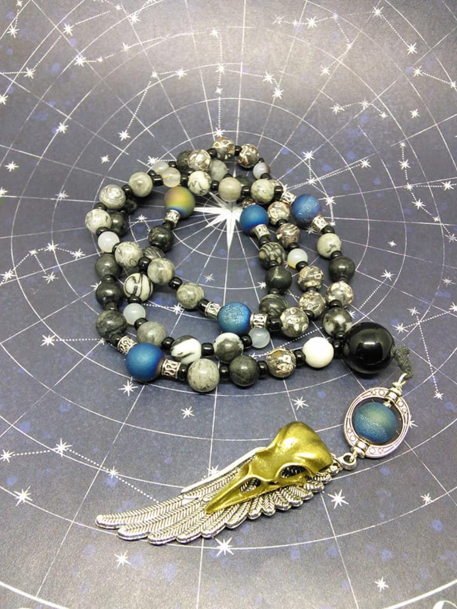 Wicca Re-imagined Morrigan Natural Stone Rosary Pagan Prayer | Etsy