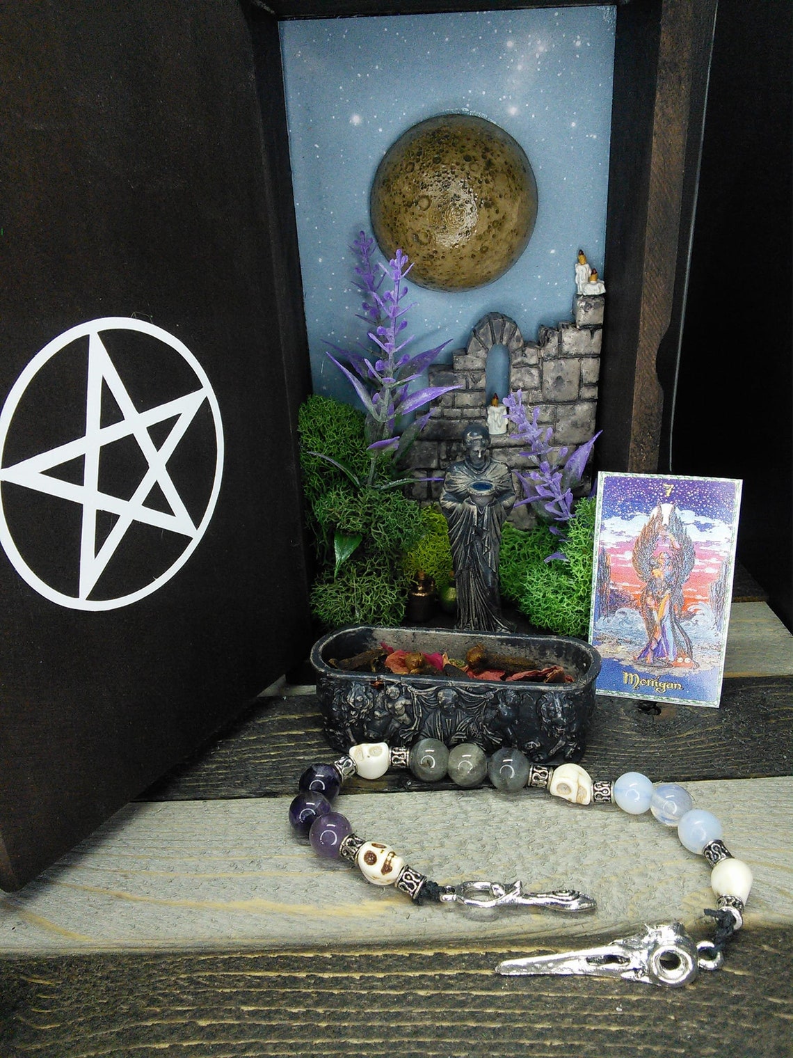 Mini Shrine Travel Shrine Honoring the Morrigan Dark Goddess Pagan ...