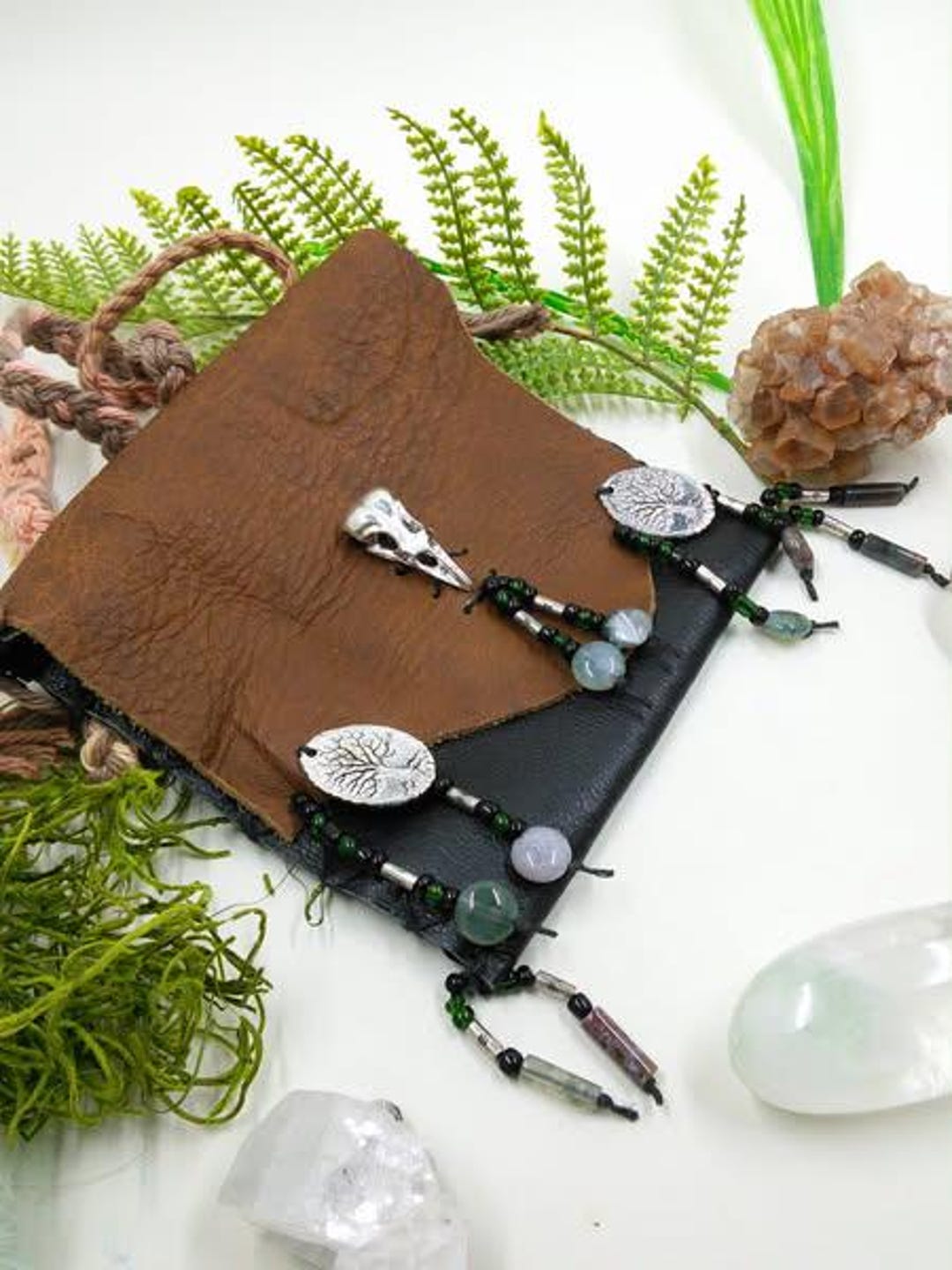 Reclaimed Leather Crane or Medicine Bag Handmade - Etsy