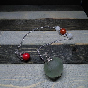 African Recycled Glass and Natural Stone Spirit Guide Pendulum - Etsy